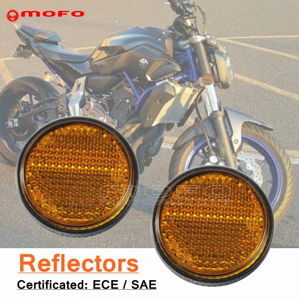 6mm Yellow ECE/SAE Reflectors Bolt On For Dirt Bike ATV Safety ...