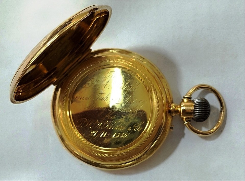 SOLID 18K GOLD YEAR 1880 POCKET WATCH SWISS MOVEMENT ANTIQUE VINTAGE ...
