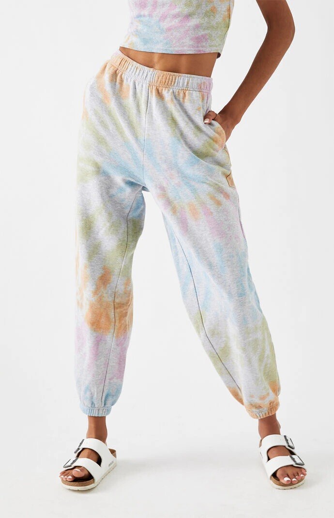 NWT PacSun Trippy Women Sweatpants Size XS Grey Multicolor Rainbow | eBay