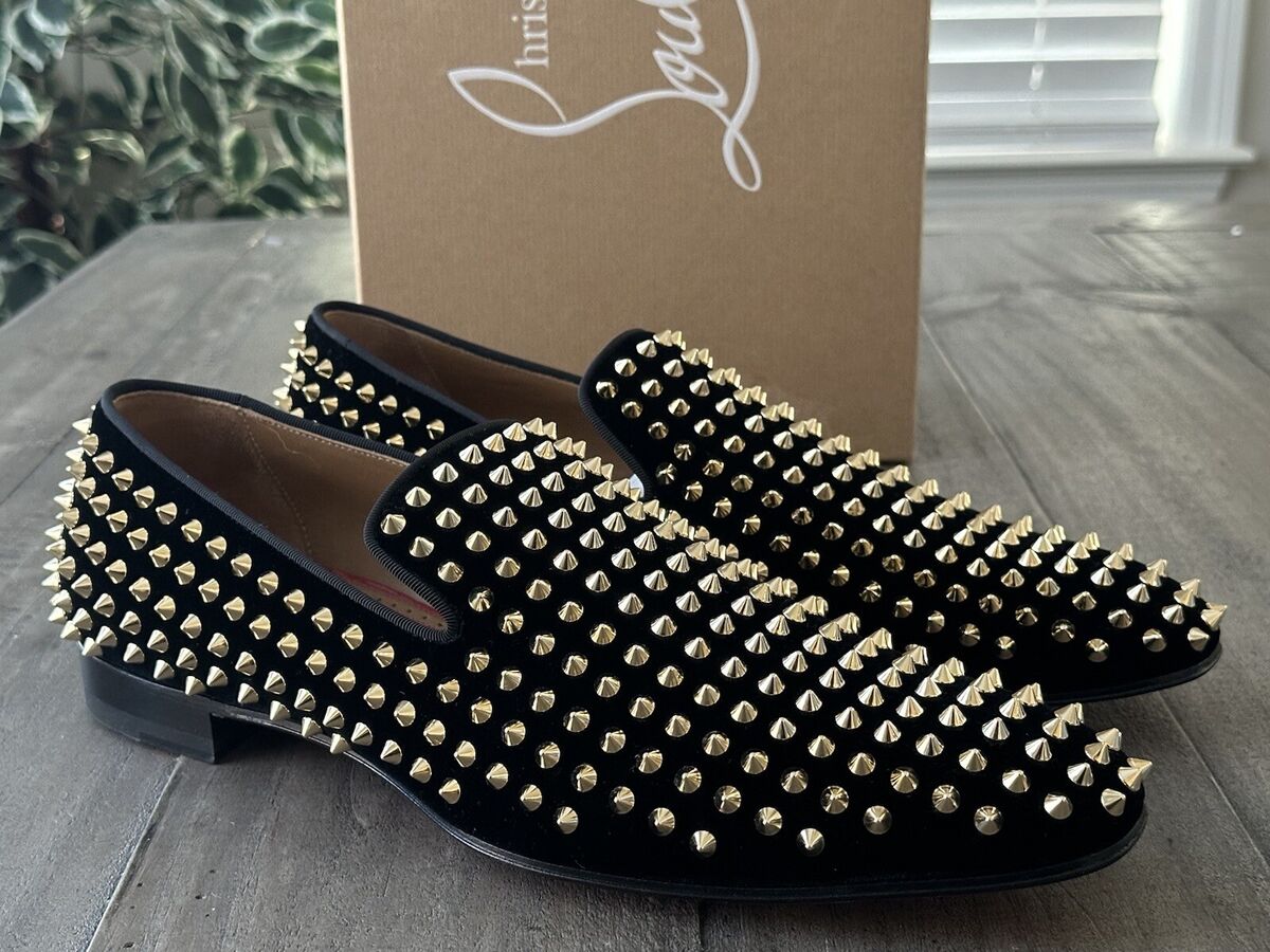 Christian Louboutin Men's Dandelion Spikes Red Sole Loafers Christian Louboutin Men's Dandelion Spikes Red Sole Loafers