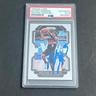 2021-22 Panini Prizm #210 Keldon Johnson Signed Card Auto PSA Slabbed ...