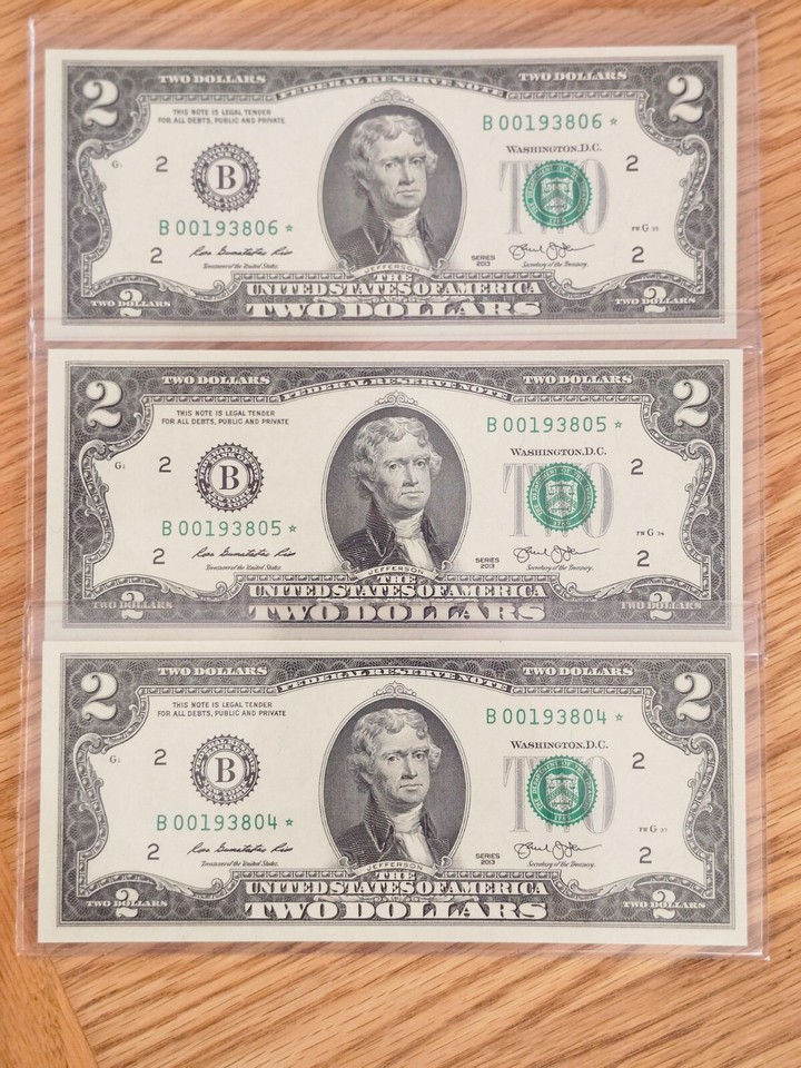 2013 $2 STAR NOTE New York District UNC/GEM Lot (3) B00193804 ...