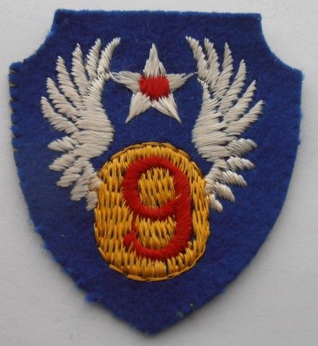 WW2 9th Air Force made in England patch as removed from a damaged ...