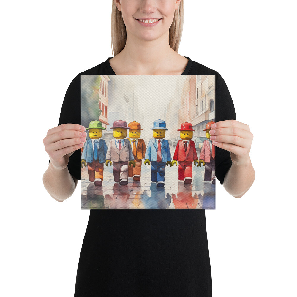 Lego Decor "Men Dressed Like Men" Canvas, Legos Wall Art, Playroom ...