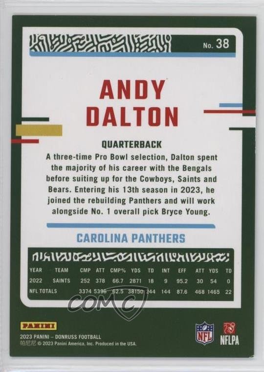 2023 Panini Donruss Press Proof Silver /100 Andy Dalton #38 0q3 | eBay