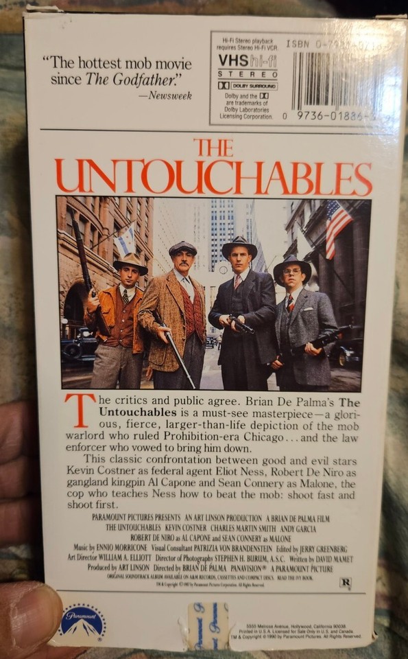 The Untouchables (VHS, 1996) Paramount - Costner De,Niero Estate Item As Is Cond 97360188639 | eBay