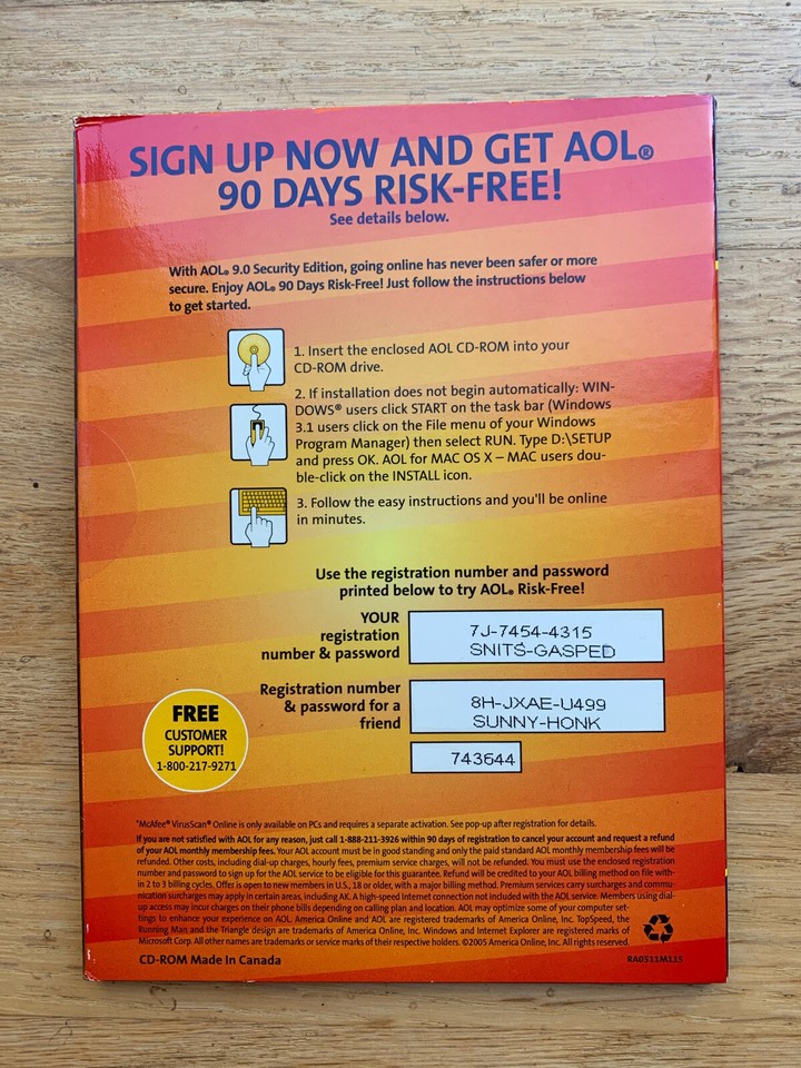 Collector's CD AOL America Online 9.0 Security Edition for Windows ...