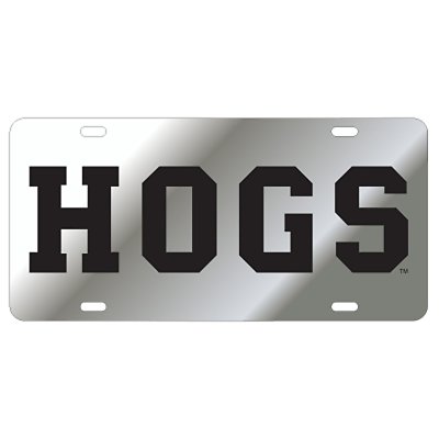 ARKANSAS Razorbacks Mirrored Silver HOGS License Plate / Car Tag | eBay