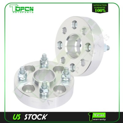 2x silver wheel spacers 4x100 12x1.5 studs 1.25" for Ford Kia Mazda ...