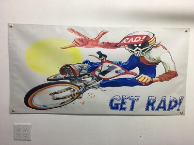 old school bmx rad rick 2x4 banner mancave shop repro | eBay