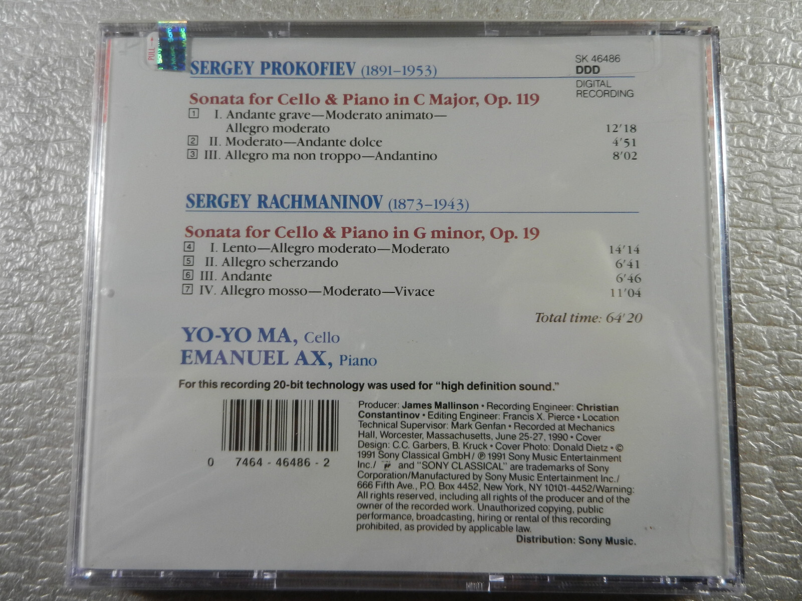 Rachmaninov%2C+Prokofiev%3A+Cello+Sonatas+%28CD%2C+Dec-1991%2C+Sony ...