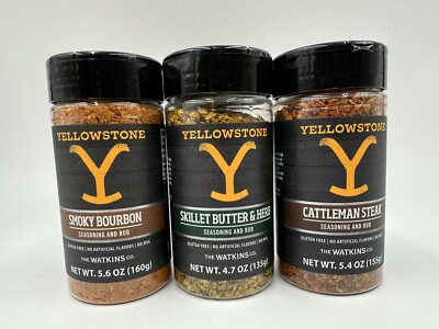 Yellowstone Seasoning lot of 3 Smoky Bourbon, Cattleman Steak, Skillet ...
