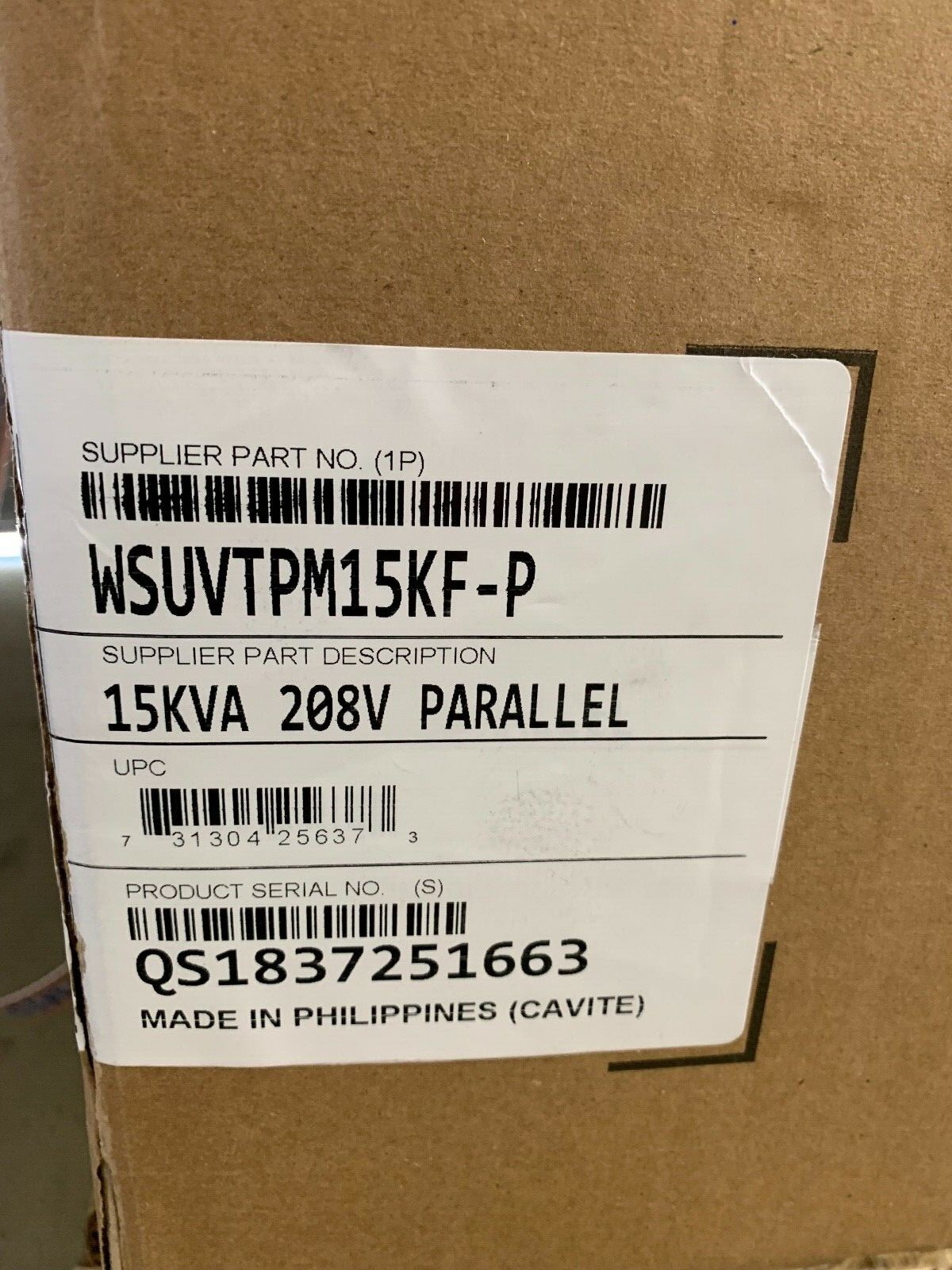 APC Smart UPS VT Ais Spare Power Module Parallel Operation Wsuvtpm15kf ...