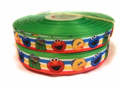 Elmo & Sesame Street Grosgrain Ribbon 22mm (7/8") and 16mm (5/8") - 2 ...