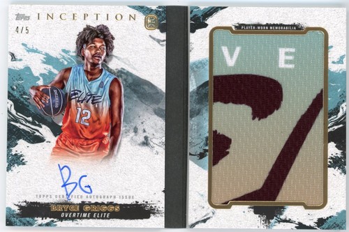 BRYCE GRIGGS 2021-22 Topps INCEPTION OTE TEAM NAME RELIC AUTO BOOK ...