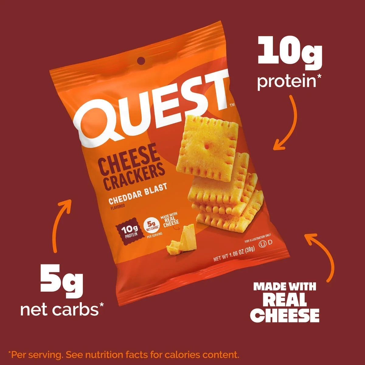 Quest Cheddar Crackers – 10g Protein Made with Real Cheese Pack of 4 | eBay