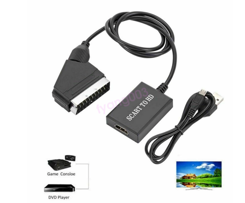 New SCART To HDMI Converter Cable Audio Video Adapter SCART DVD For HD ...