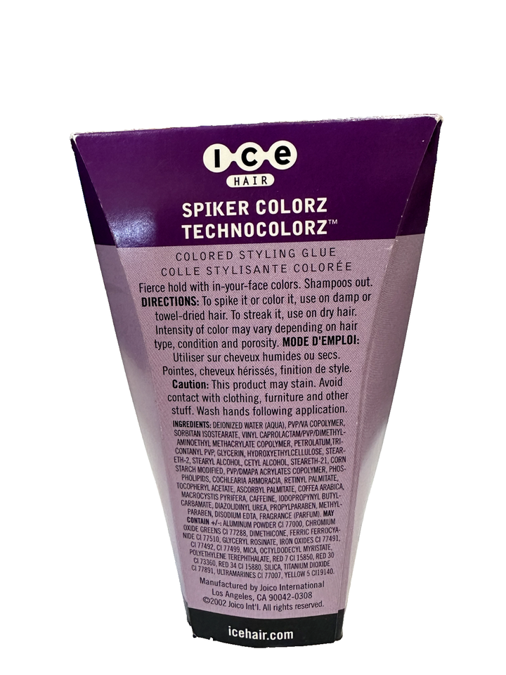 Joico ICE Hair Spiker Colorz Colored Styling Glue Trance Purple 1.69 oz ...