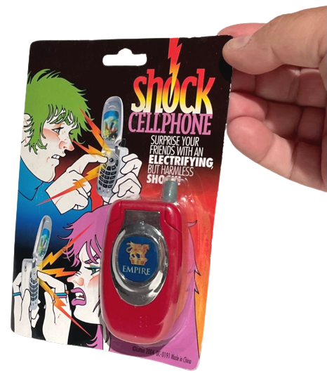 RED SHOCKING RETRO CELL PHONE Shock Fake Gag Funny Prank Joke Zap Metal ...