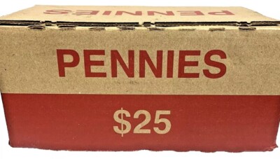 Sealed Bank Box of 50 Rolls Of Pennies ($25 FV). Find Wheats & Lincoln ...