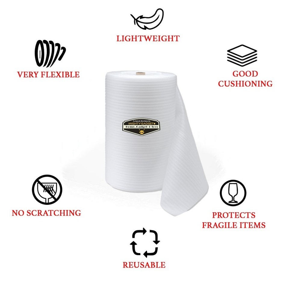 100 ft Foam Wrap Roll for Cushioning Shipping, Moving Packing Fragile ...