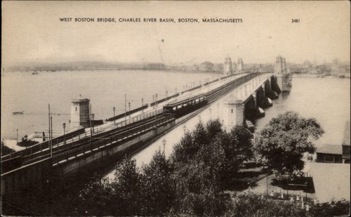 West Boston Bridge Charles River Basin Boston Massachusetts vtg ...