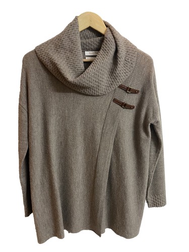 Ellen Tracy 100% Fine Merino Wool Sweater Womens Size Small Buckle Cowl ...