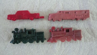 4 Vintage Plastic CRACKER JACK TOYS Train Car, Automobile | eBay