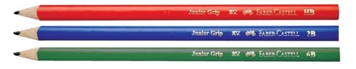 Faber-Castell Junior Triangular Jumbo Grip 3 x Pencils ~ 6B 2B HB ...