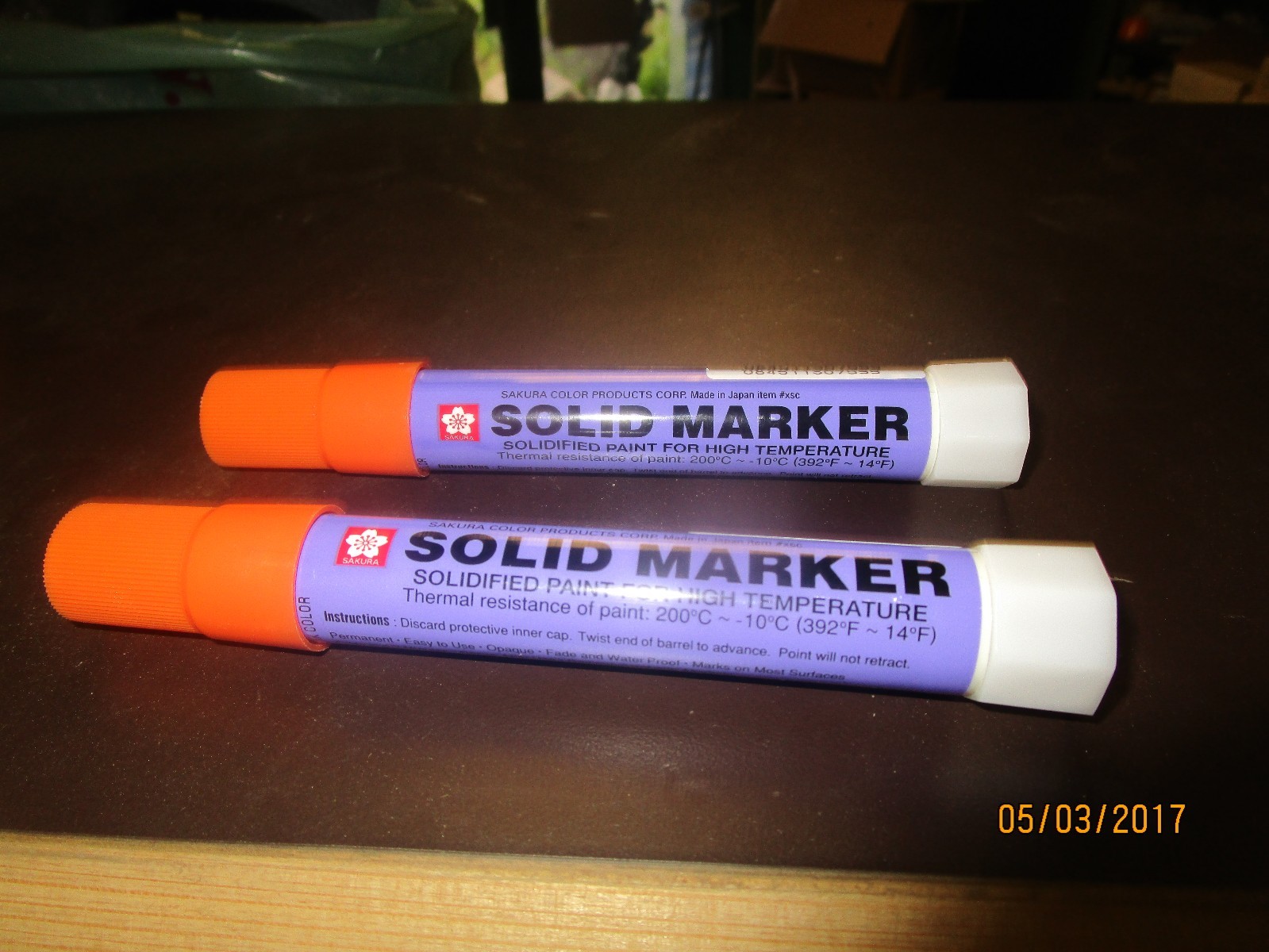 Sakura Solidified Paint Solid Marker Orange high temp 2 markers | eBay
