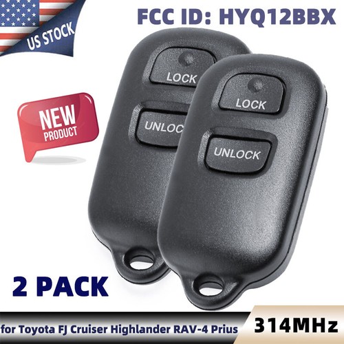 2 Remote Control Key Fob for Toyota FJ Cruiser Highlander RAV-4 Prius ...