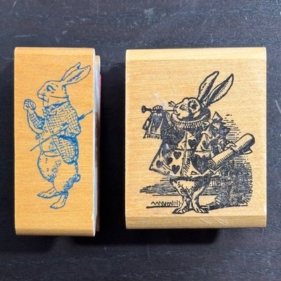 Vtg White Rabbit Alice in Wonderland Stamps Kidstamps & Inkadinkado ...