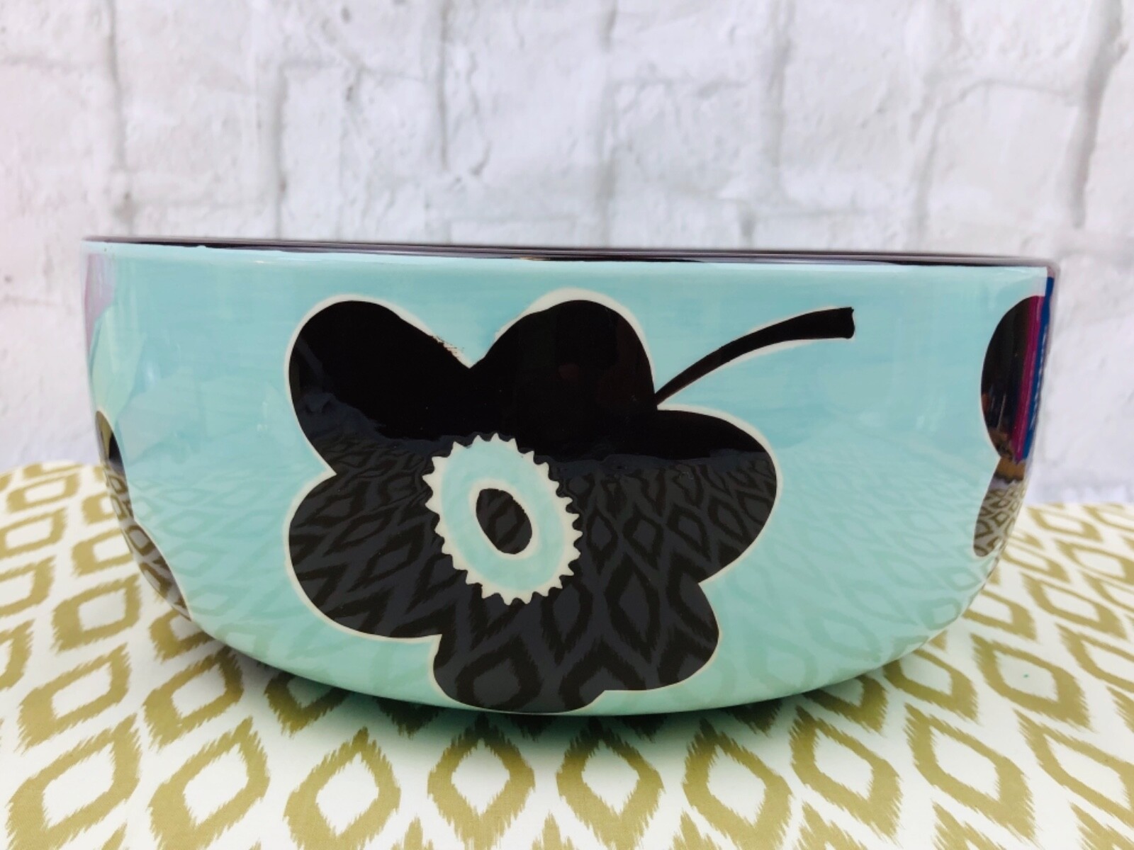 Laurie Gates Ware Retro 1970s Style Flower Pattern Large Serving Bowl ...