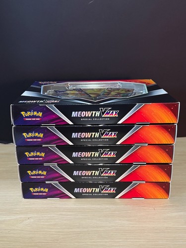 LOT OF 5 POKEMON MEOWTH VMAX SPECIAL COLLECTION BOX FACTORY SEALED | eBay