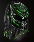 GREAT GREEN FIRE MOTIF PREDATOR HELMET DOT ECE WITH 3 LASERS | Open ...