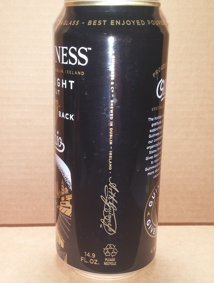 Guinness Draught Stout Special Edition Ohio 14.9 oz. beer can ...