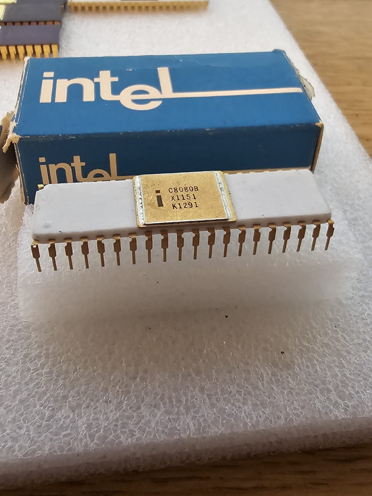 NEW RARE VINTAGE CERAMIC GOLD IC INTEL MCS C8080B CPU C8080 EARLY ...