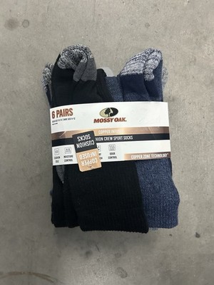 Mossy Oak 6-Pairs Copper Infused Quarter Socks. Sock Size 10-13 | eBay