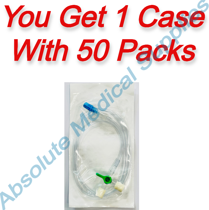 *50-Packs* CODAN 4-Way High Flow Stopcock Regular Bore 42" Tubing ...