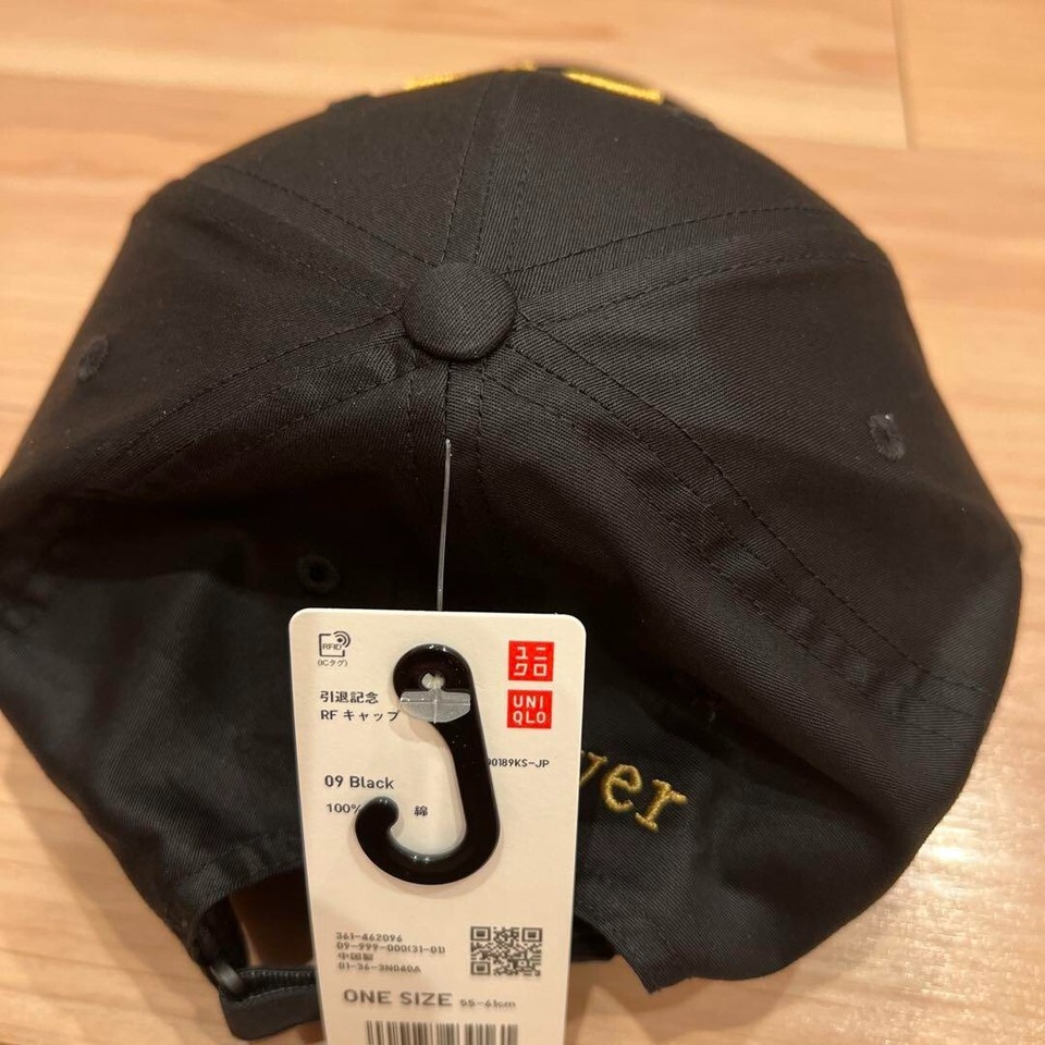 UNIQLO Roger Federer RF Cap Black and Gold Hat 2023 Limited US ...