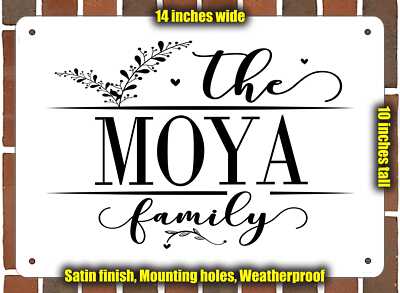 Moya Family Decorative Metal Door or Wall Plaque (Style 2) | eBay