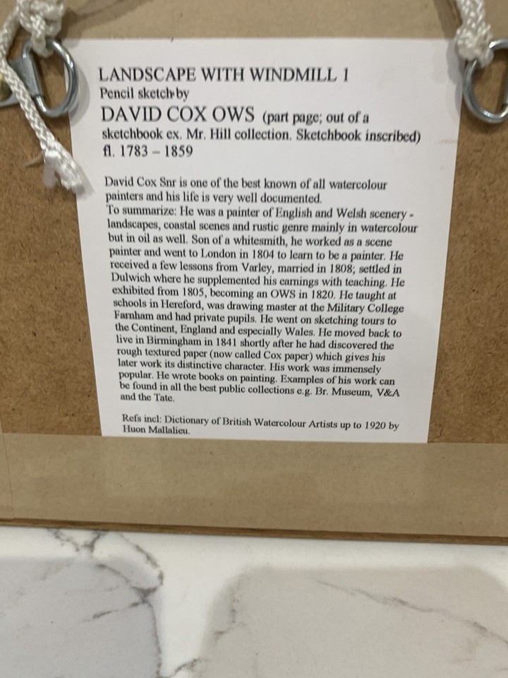 Landscape with Windmill 1 pencil Sketch by David Cox OWS (1783-1820 ...