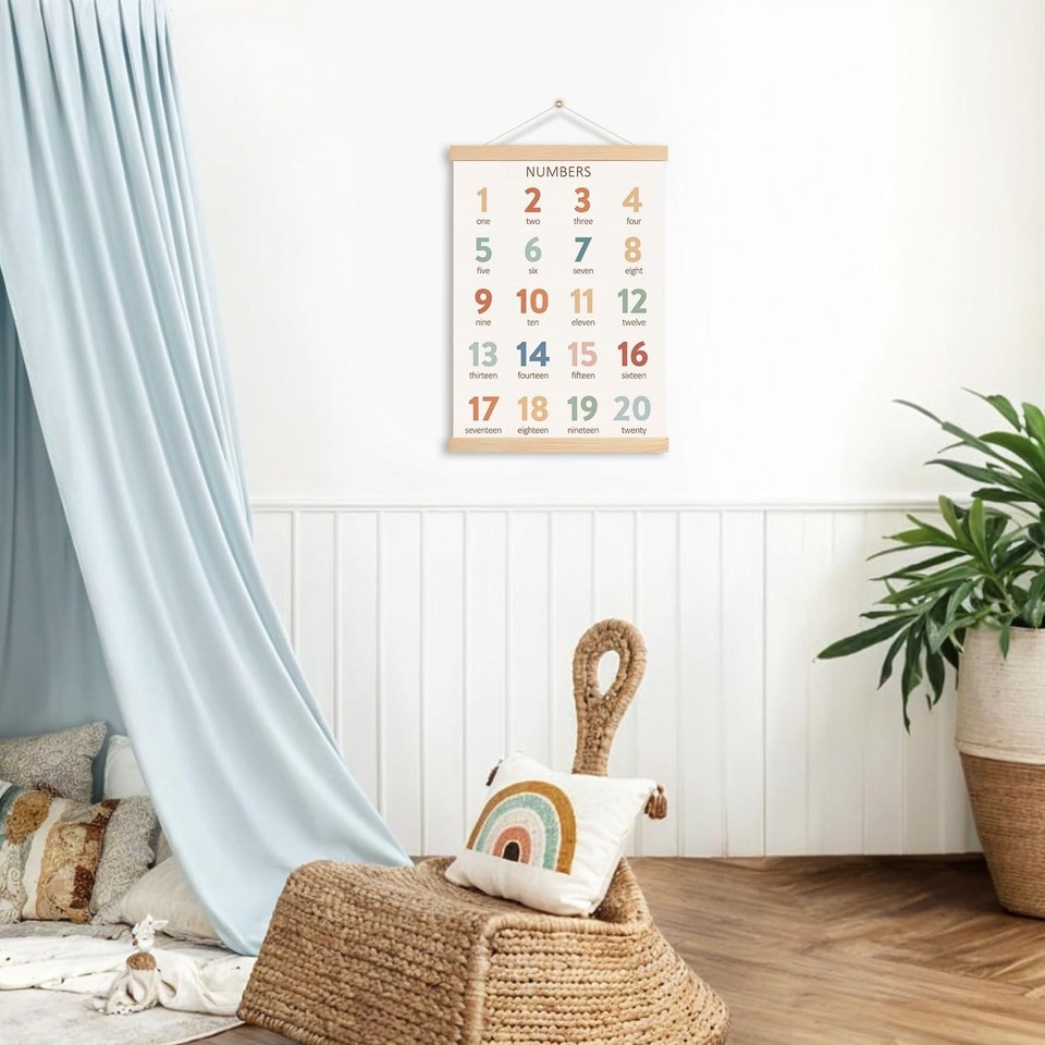 Numbers 1-20 Poster Hanger Frame, Nursery Wall Decor, Boho Classroom ...