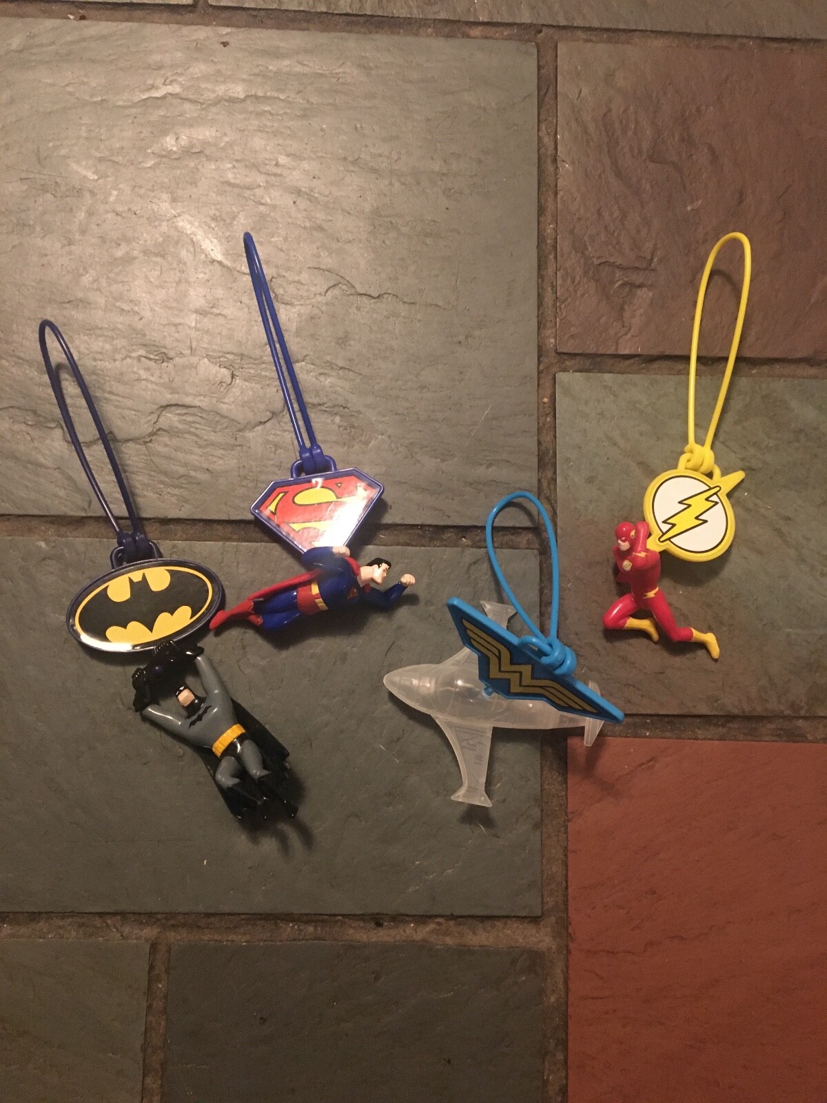 SUBWAY DC COMICS SET OF 4 BACK PACK LUGGAGE I.D. TAGS BATMAN SUPERMAN ...