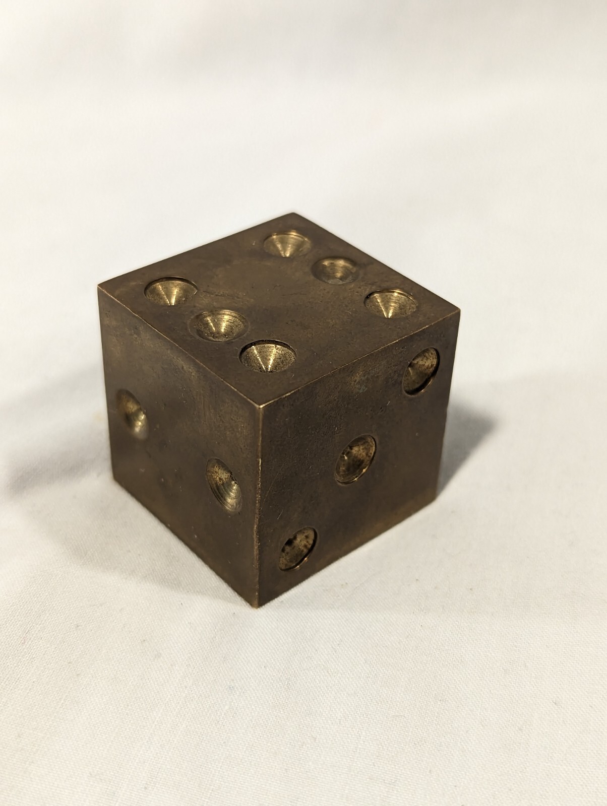 Solid Brass Dice Paperweight - 1 1/4 Inches - Used Condition | eBay