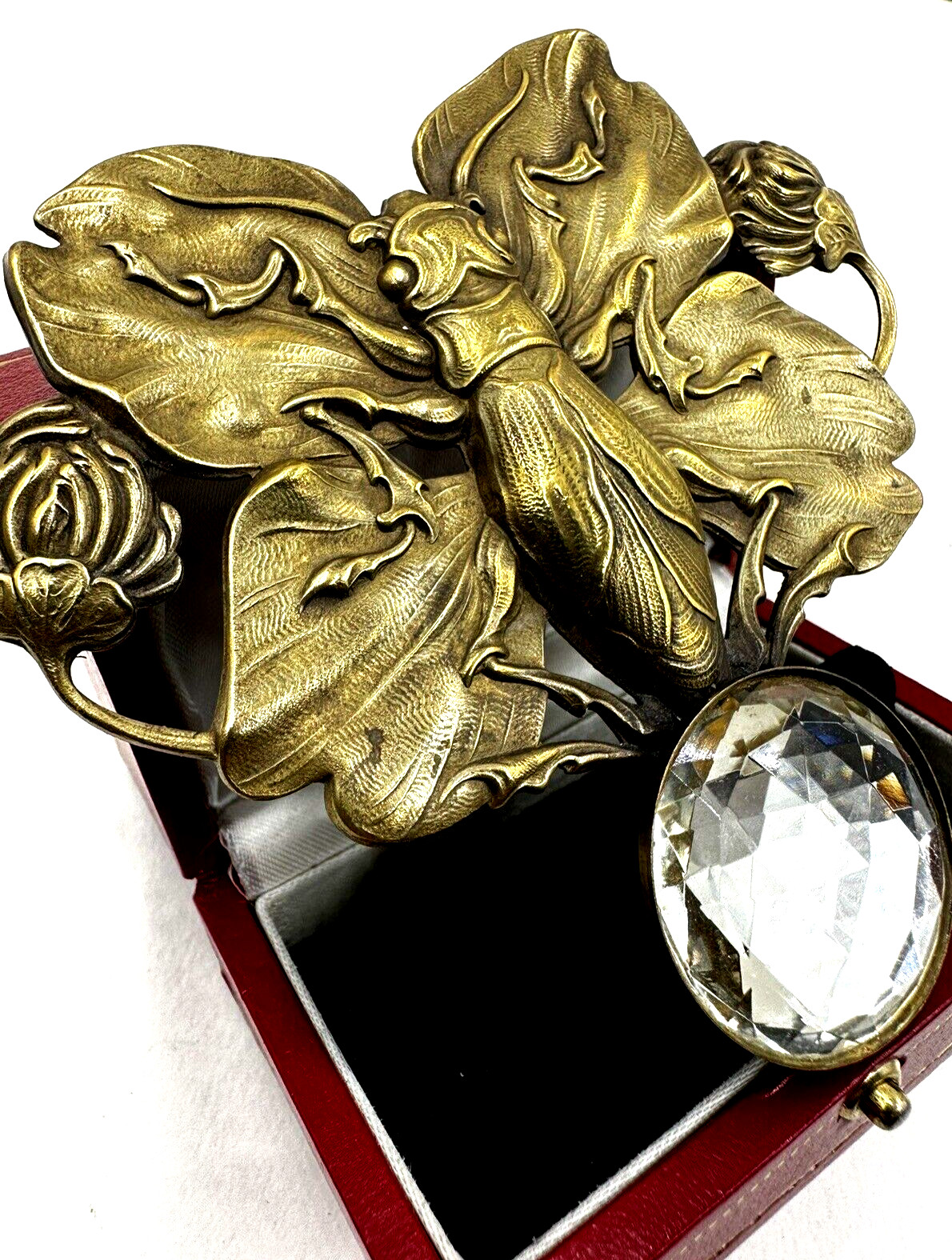 STUNNING SASH PIN BROOCH ANTIQUE VICTORIAN MOTH BUTTE… - Gem