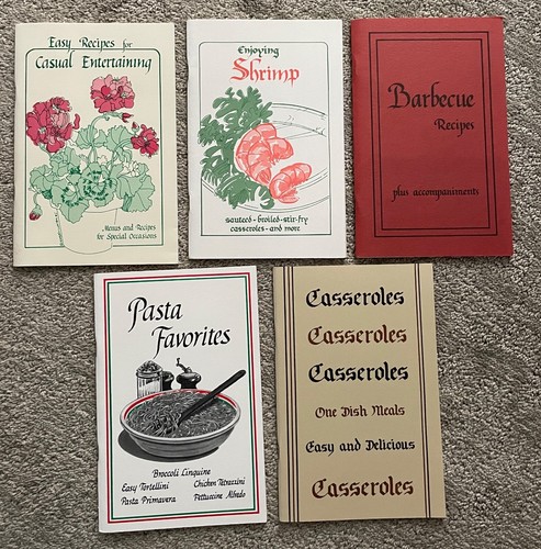 Lot 5 Dutery Calligraphy Cookbooks Wellspring Shrimp Barbecue Pasta ...