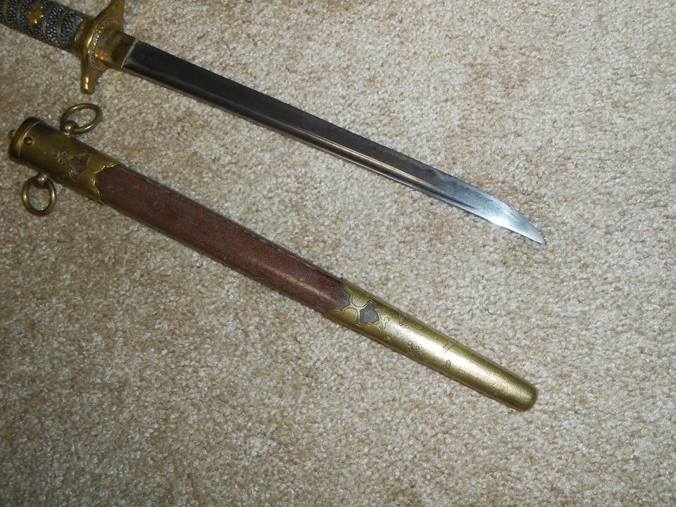 Very Nice WW2 Japanese Dagger, Sword, Ray Skin,National Railway ...