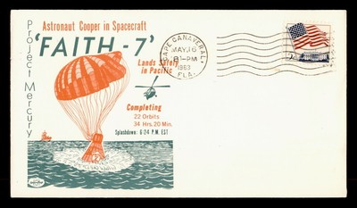 DR WHO 1963 SPACE PROJECT MERCURY SPLASHDOWN SPACECRAFT CACHET M36507 ...