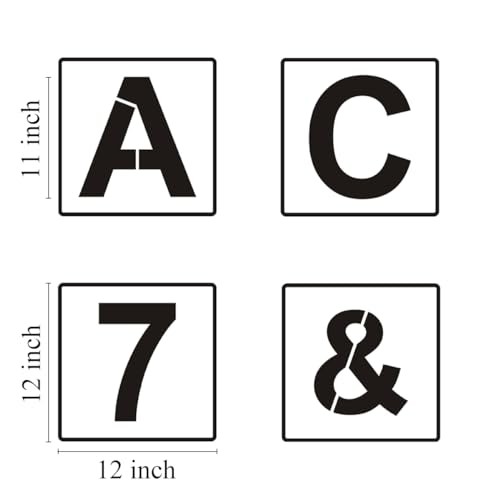 Alphabet Letter and Number Stencils - 40 Pack Large Letters and Numbers ...